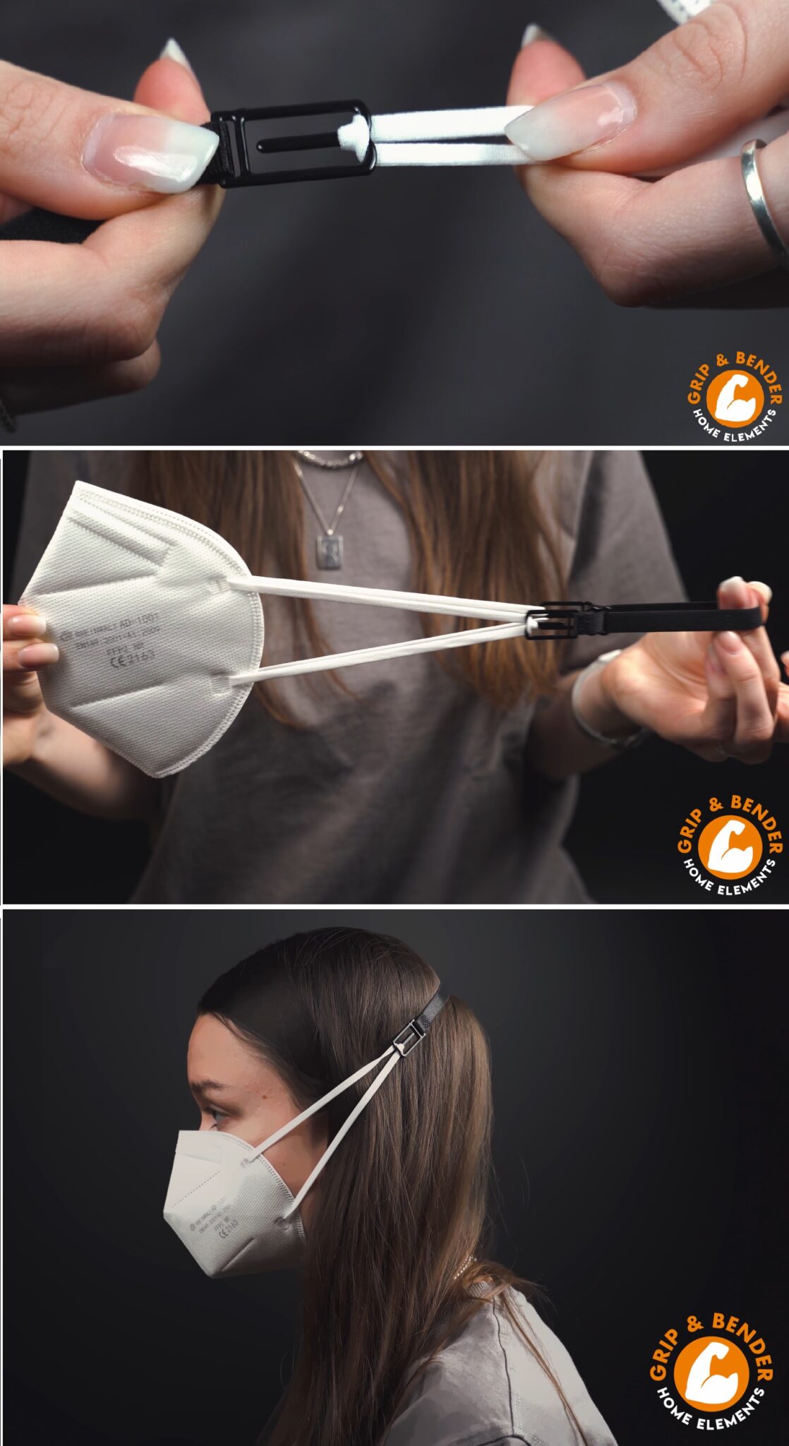 10 Stück | Maskenhalter aus Nylon mit Metallhaken | Die elastische ...